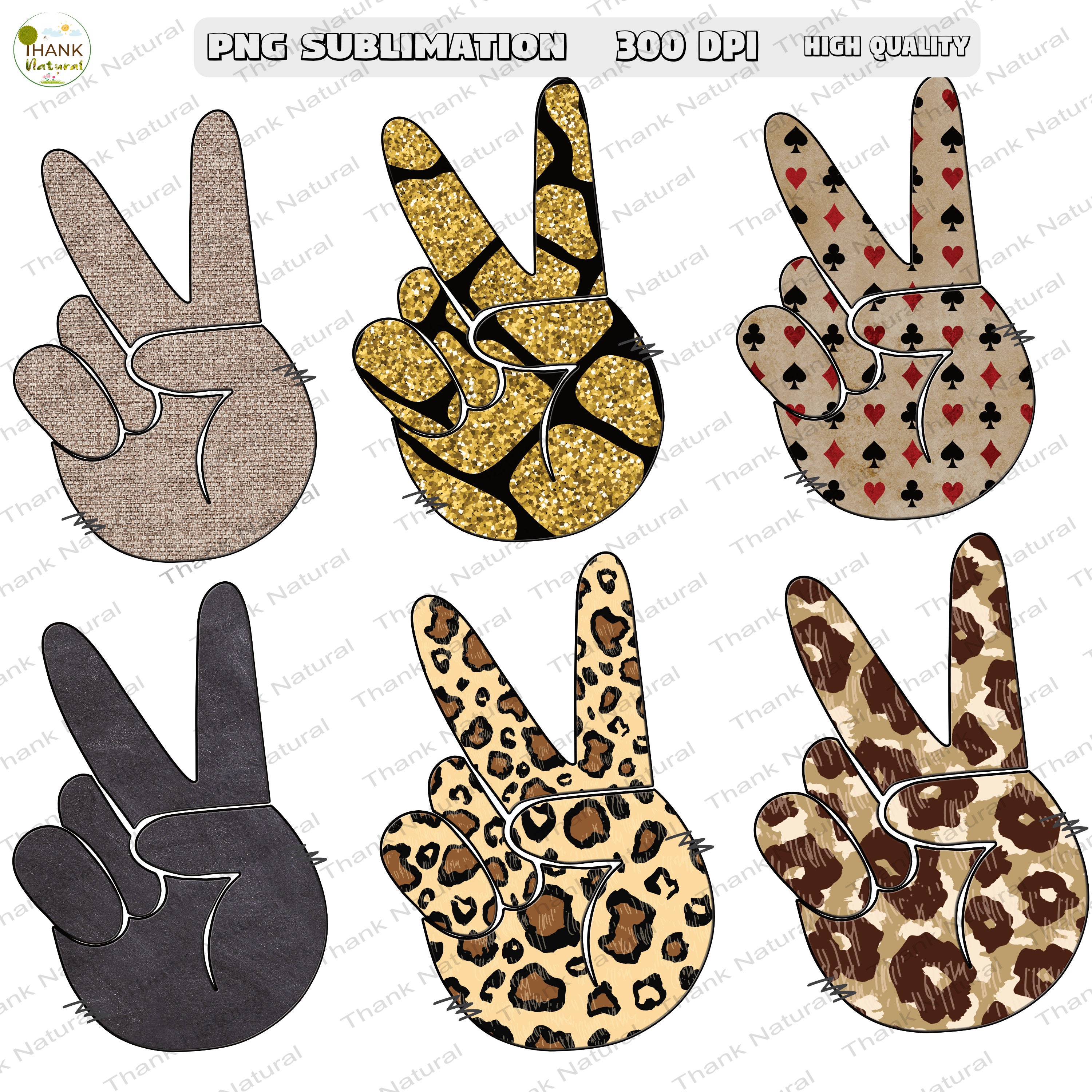 30 Peace Hand Sublimation Designs Bundle PNG File for Peace Love ...