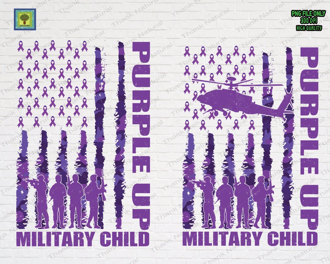 Purple up Military Child Month PNG, Sublimation Design Downloads ...