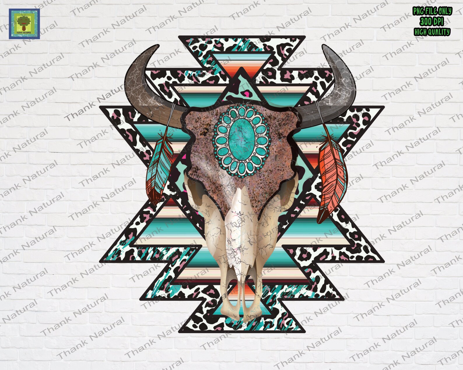 American Native 2 Files Aztec Cow Skulls Design Sublimation | Etsy