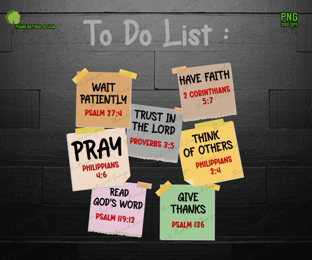 To Do List Christian Bible Verse Quote Gifts Men Women Kids ...