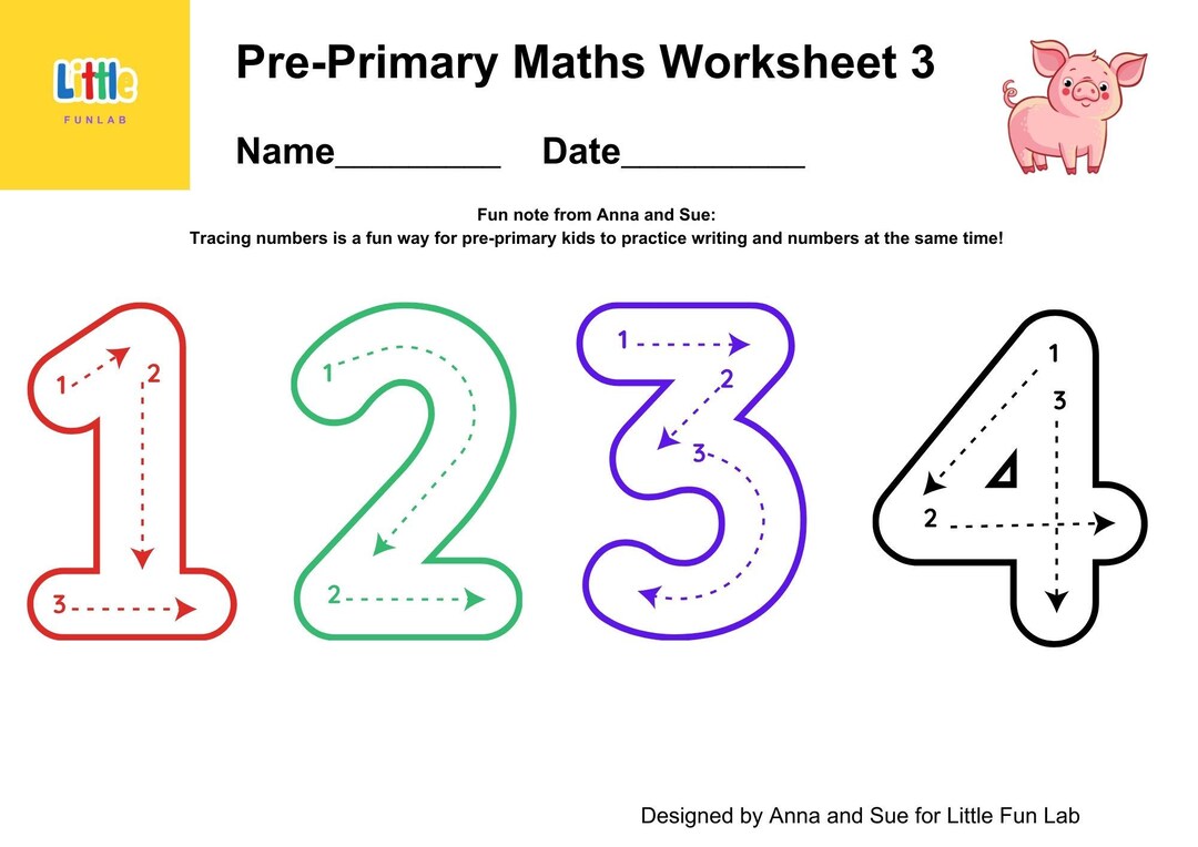 Pre-primary Maths Worksheet 4 - Etsy