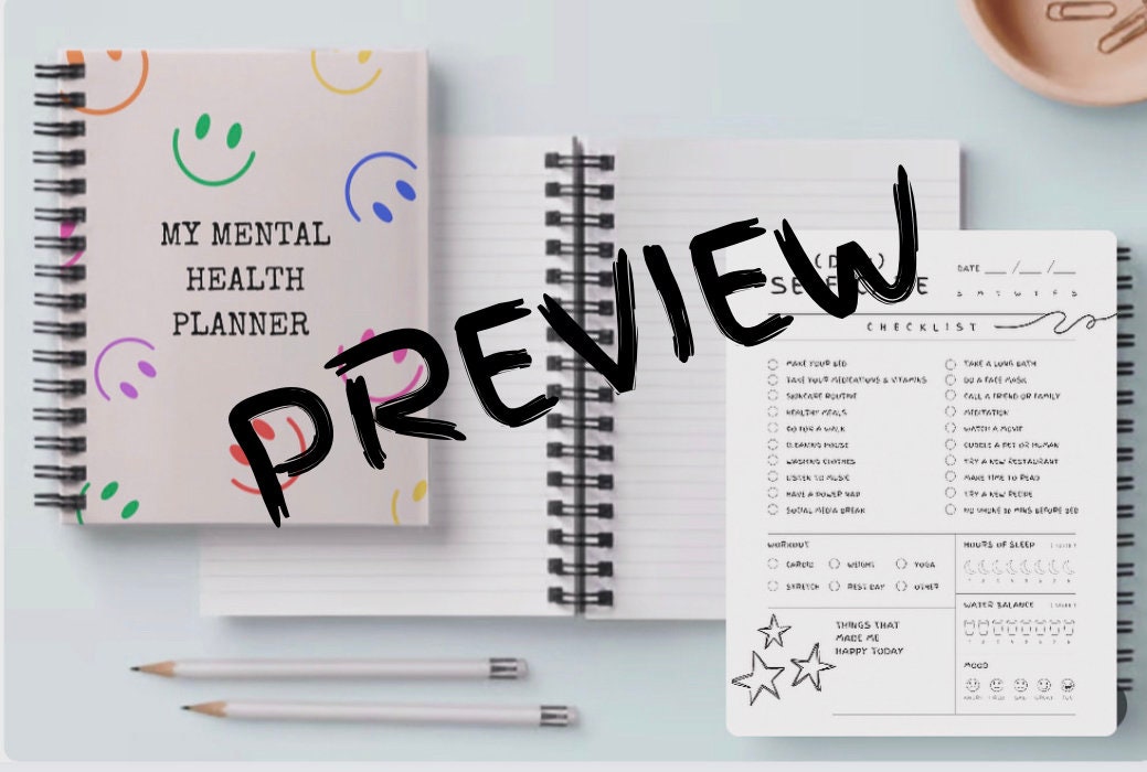 Mental Health Daily Checklist Digital Planner - Etsy