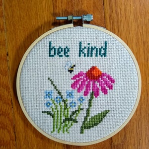 Bee Kind, Wildflower PDF Cross Stitch Pattern - Etsy