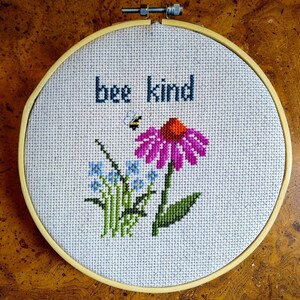 Bee Kind, Wildflower PDF Cross Stitch Pattern - Etsy