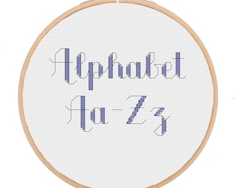 Alphabet Cross Stitch Pattern PDF Modern Cursive Lettering | Etsy