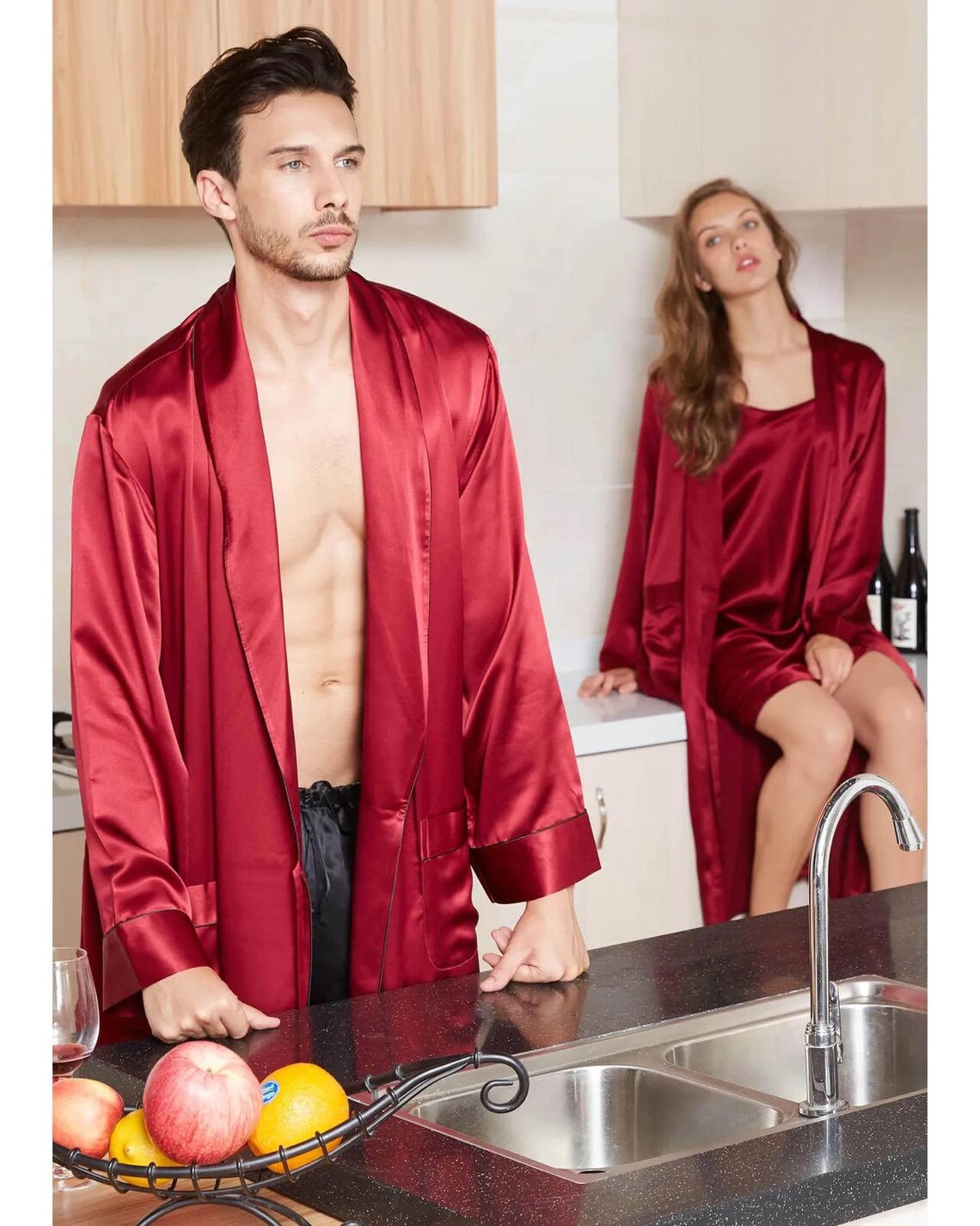 19MM Silk Couples Robes Matching - Etsy