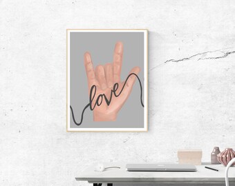 I Love You ASL Sign Language 8 X 10 Digital Download - Etsy
