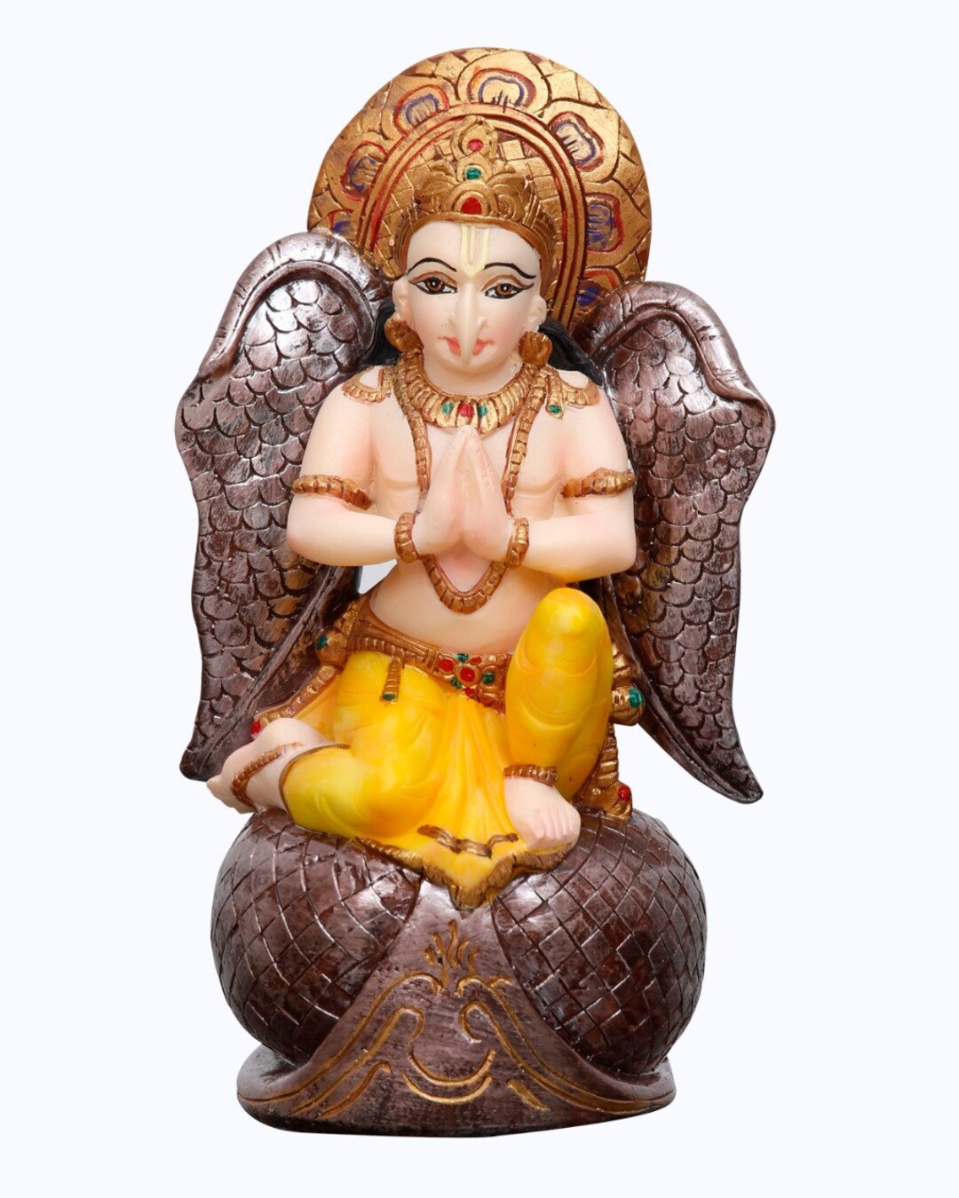Large Sitting Garuda Dev-height-7 Inches-multicolour-resin-garud Dev ...