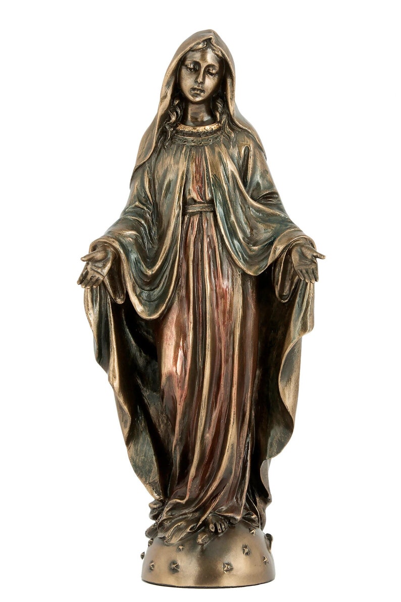 Copper Finish Mary With Open Hands Blessing Posture-showpiece - Etsy