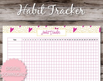 100 Day Habit Tracker Checkbox Printable - Etsy