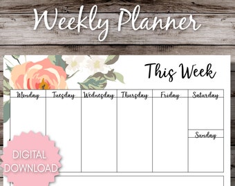 Floral Weekly Planner Printable - Etsy