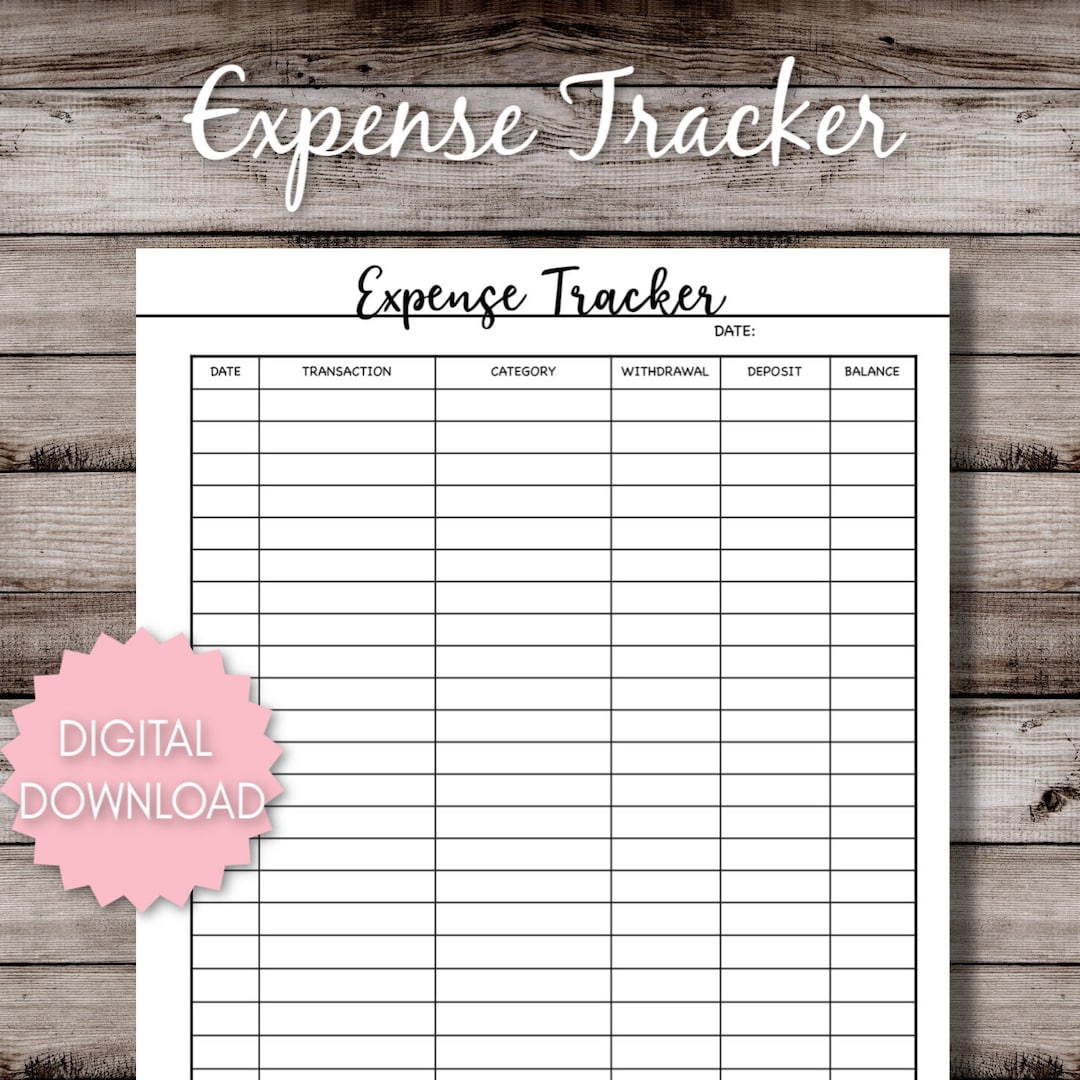 Expense Tracker Printable - Etsy