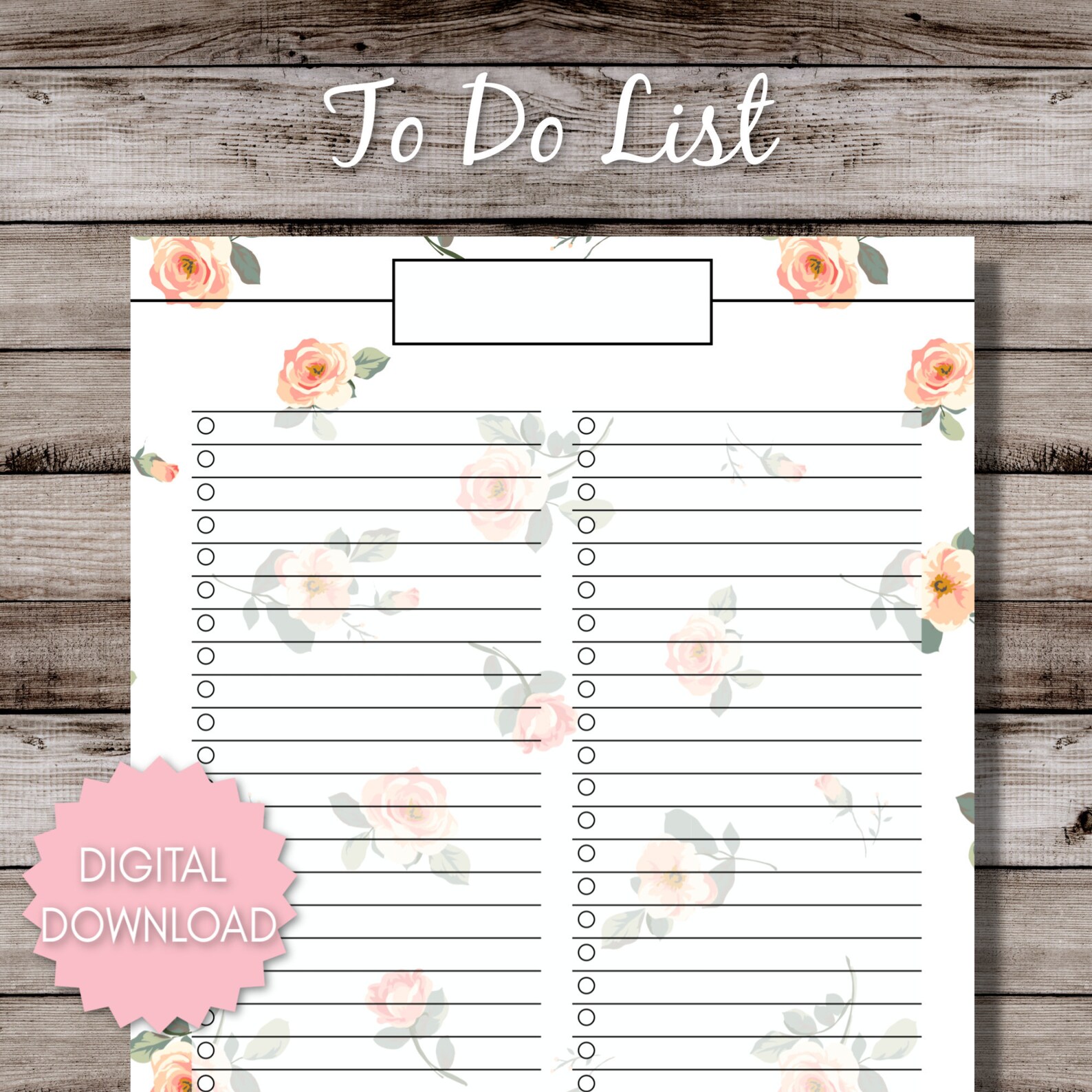 Floral to Do List Printable - Etsy