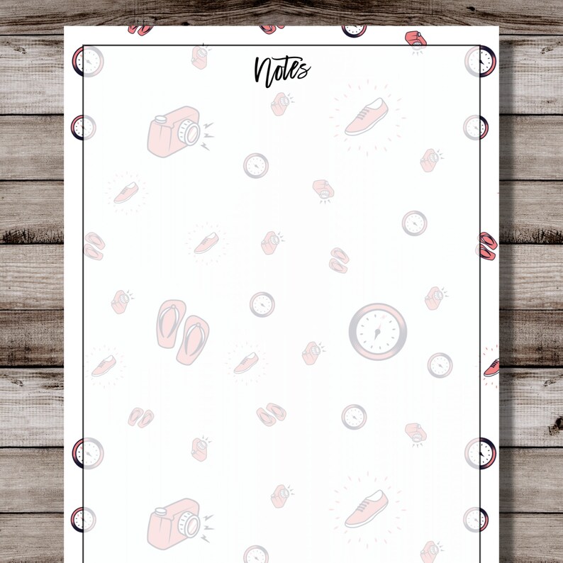 Travel Note Page Printable - Etsy