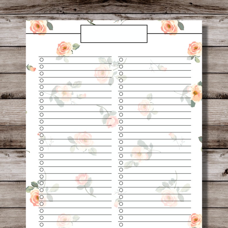 Floral to Do List Printable - Etsy