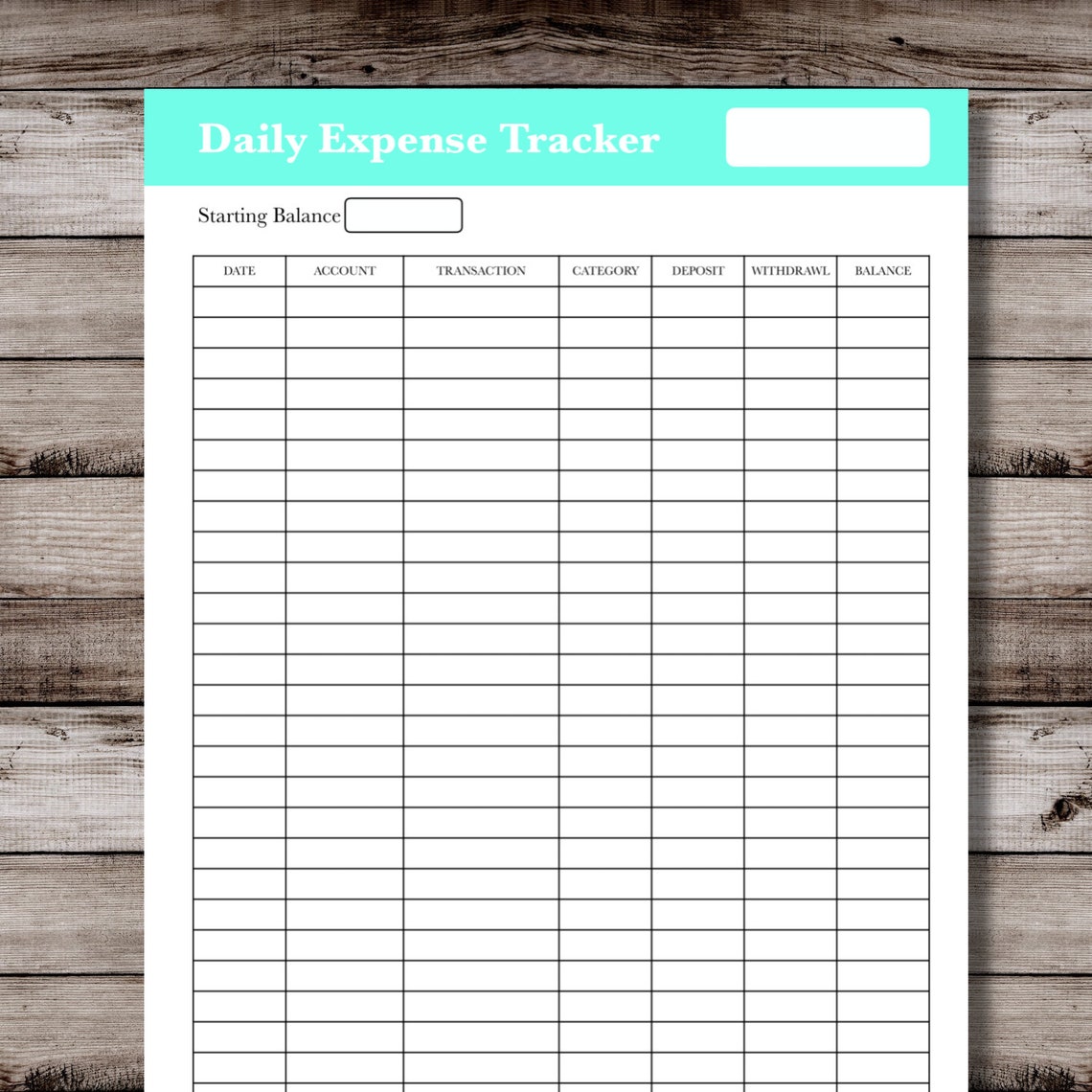 Daily Expense Tracker Printable - Etsy