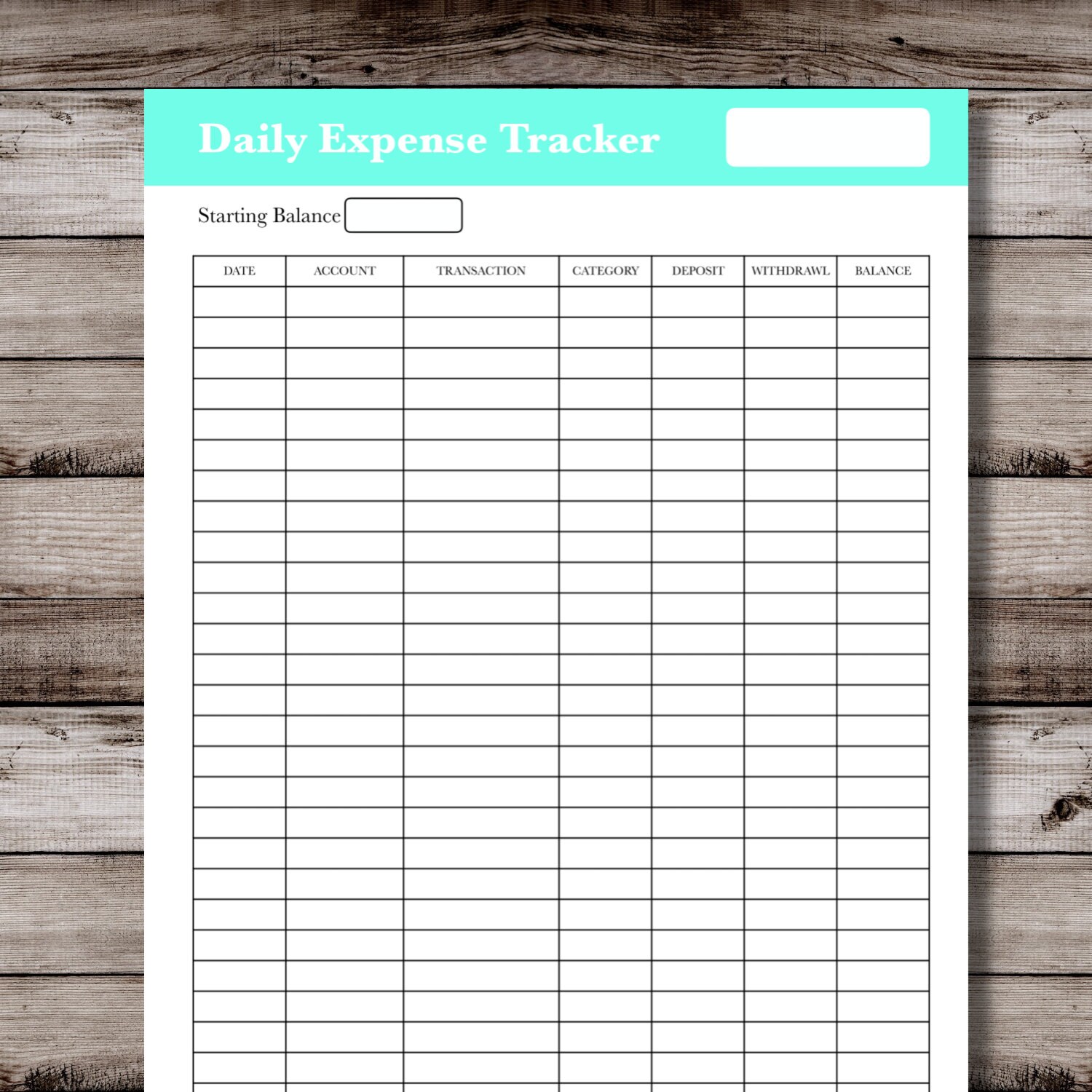 Daily Expense Tracker Printable - Etsy