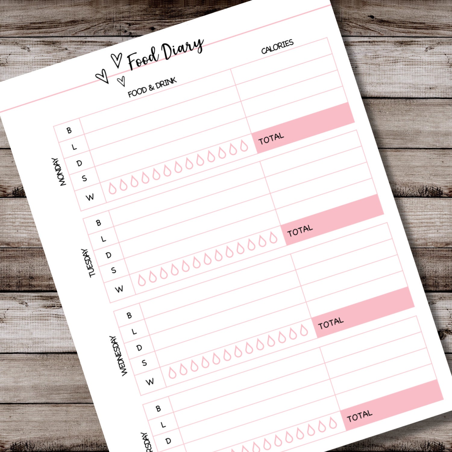 Food Log Printable - Etsy