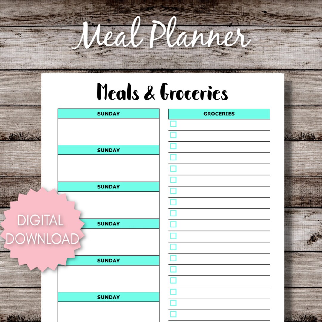 Meal and Grocery Planner Printable - Etsy