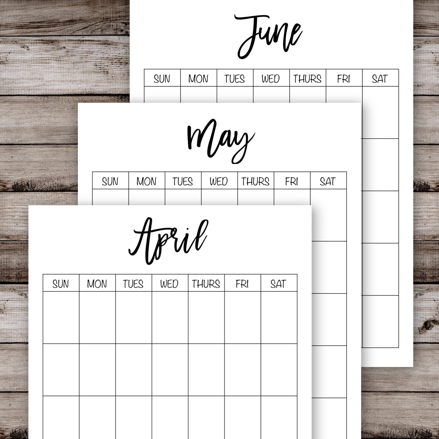 Monthly Calendar Printable - Etsy