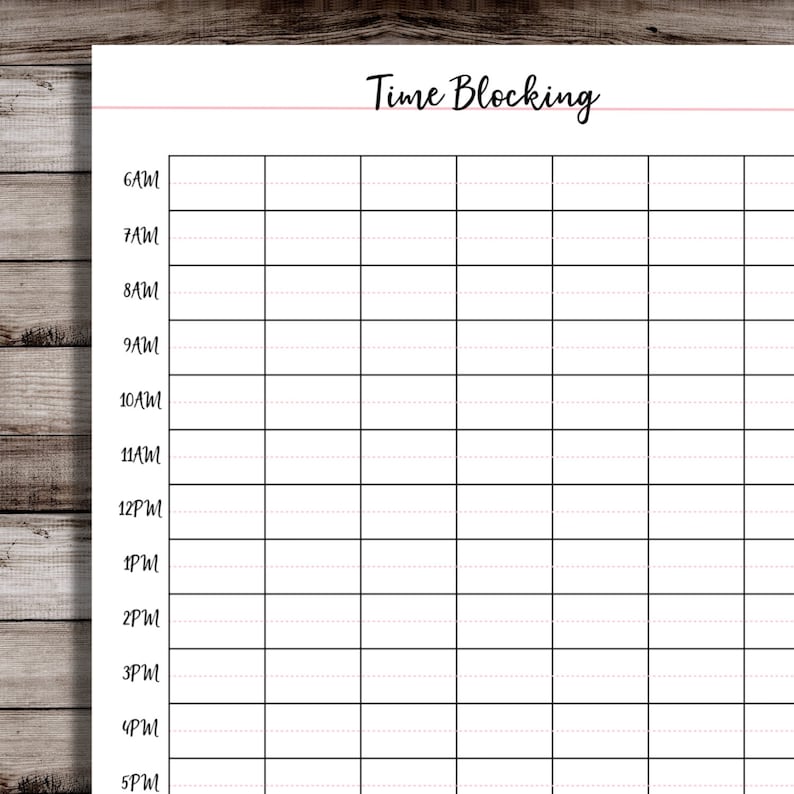 Time Blocking Printable - Etsy