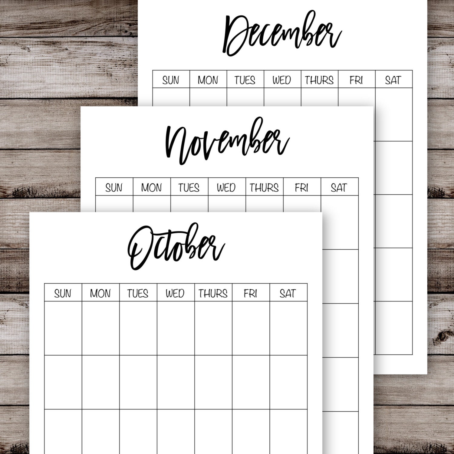 Monthly Calendar Printable - Etsy