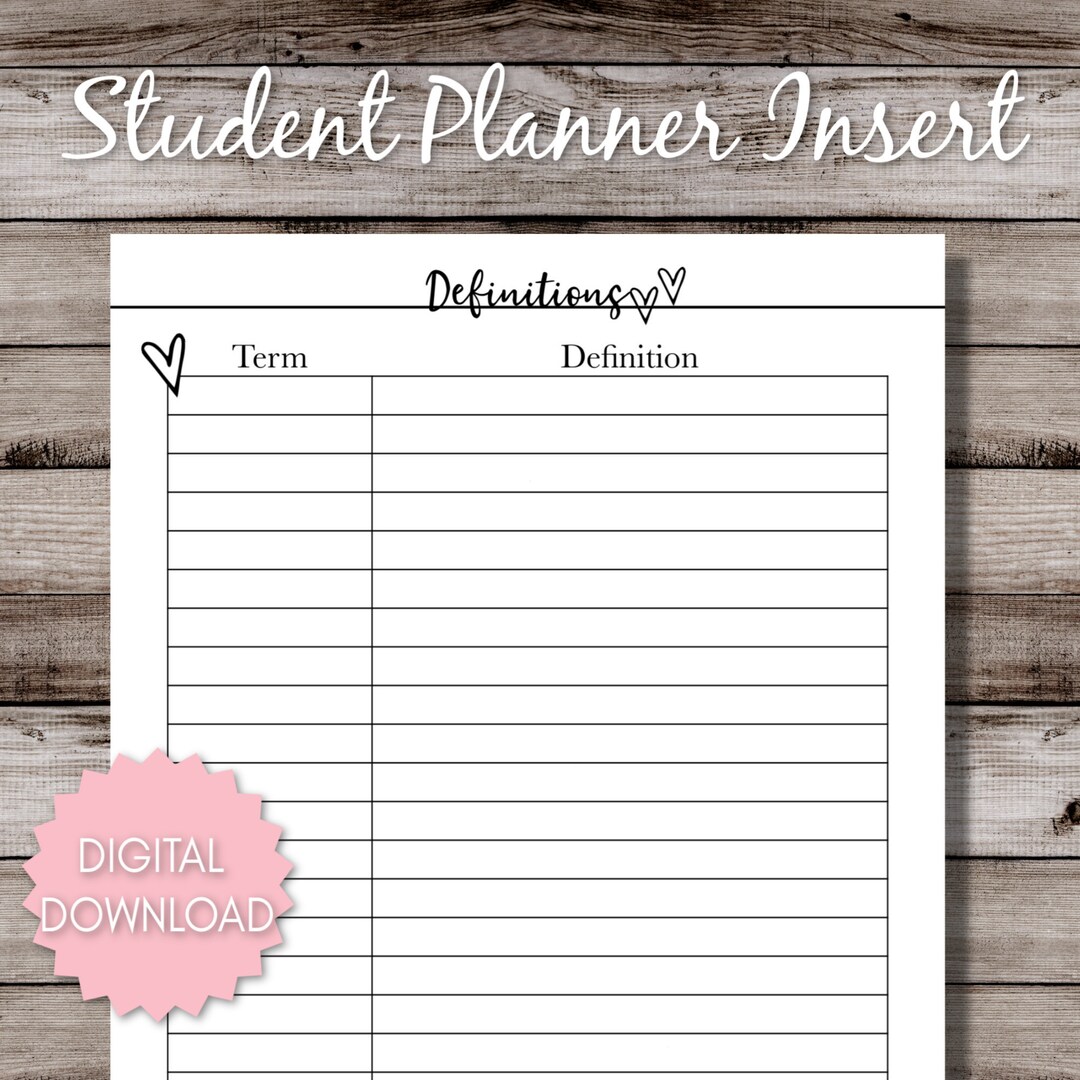 Student Planner Printable - Etsy