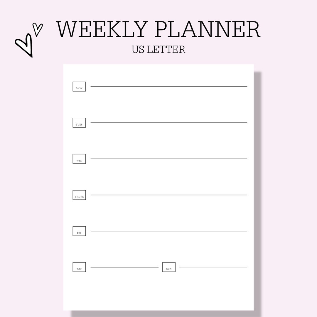 Weekly Planner Printable - Etsy