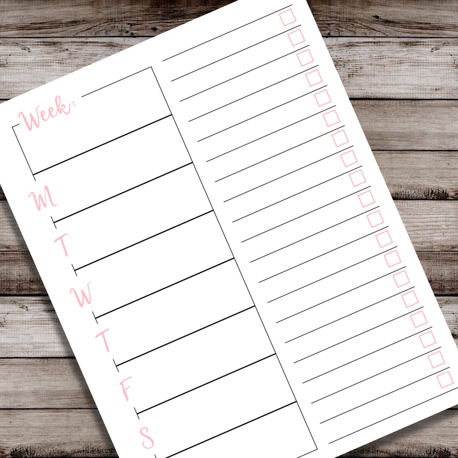 Pink Weekly Planner Printable - Etsy