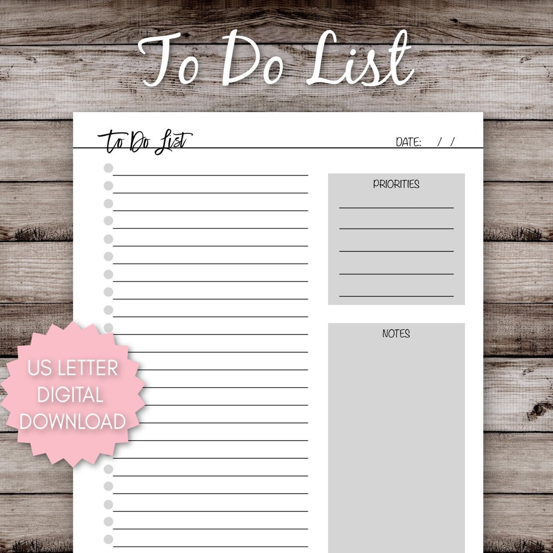 To Do List Printable - Etsy
