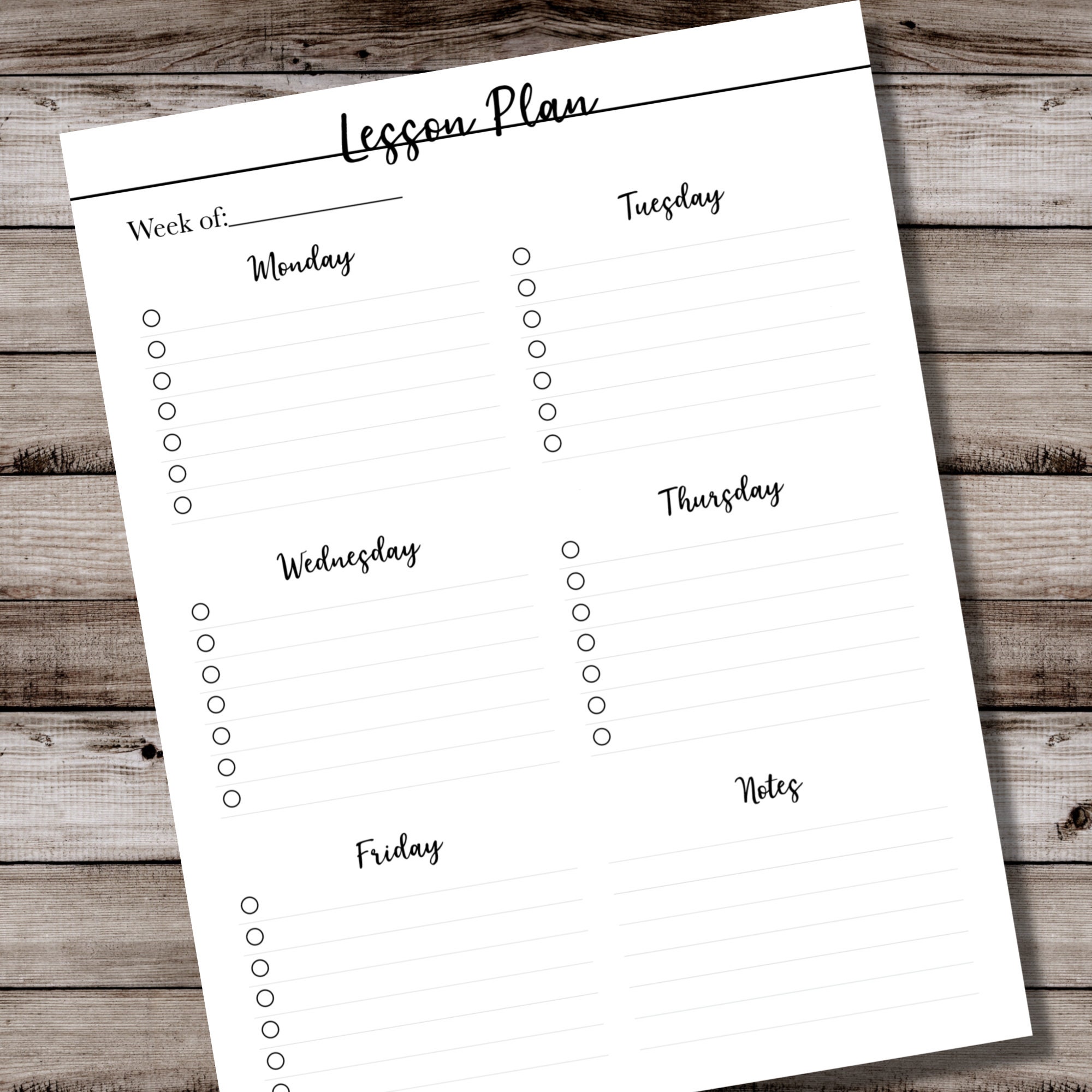 Lesson Planner Printable - Etsy