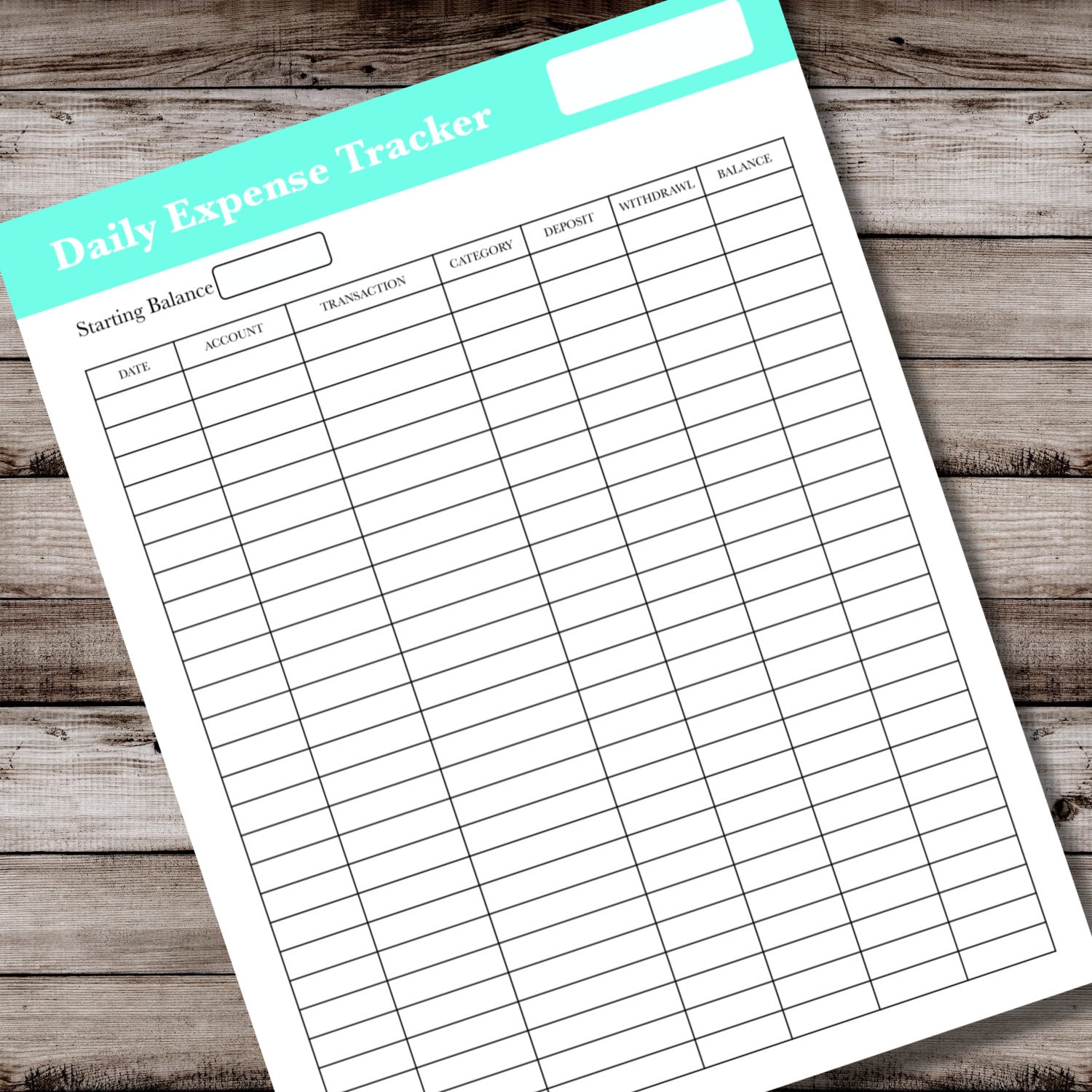 Daily Expense Tracker Printable - Etsy