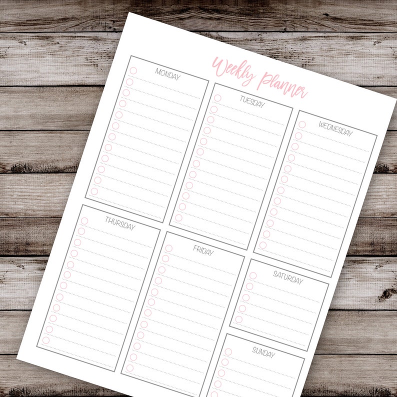 Weekly Planner Printable - Etsy