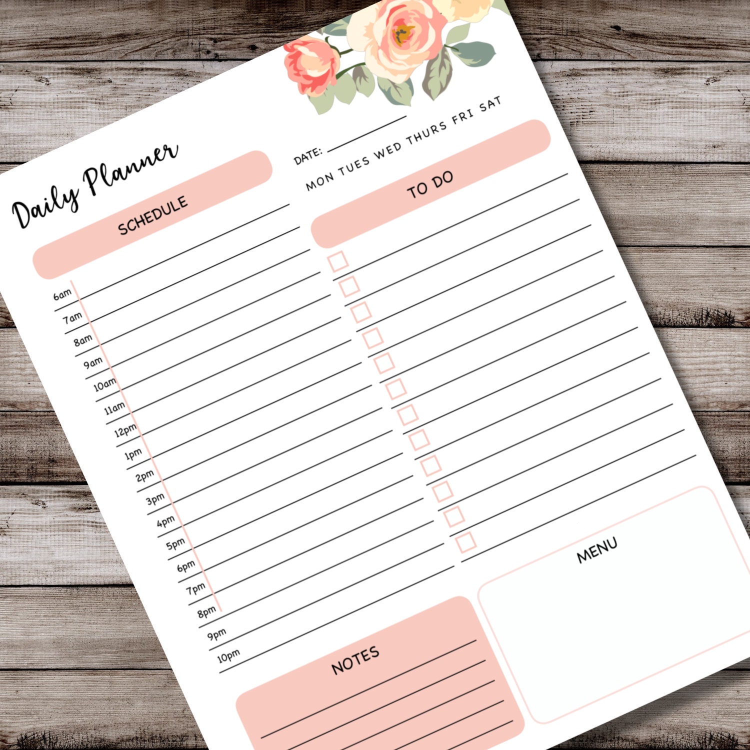 Floral Planner Printable - Etsy