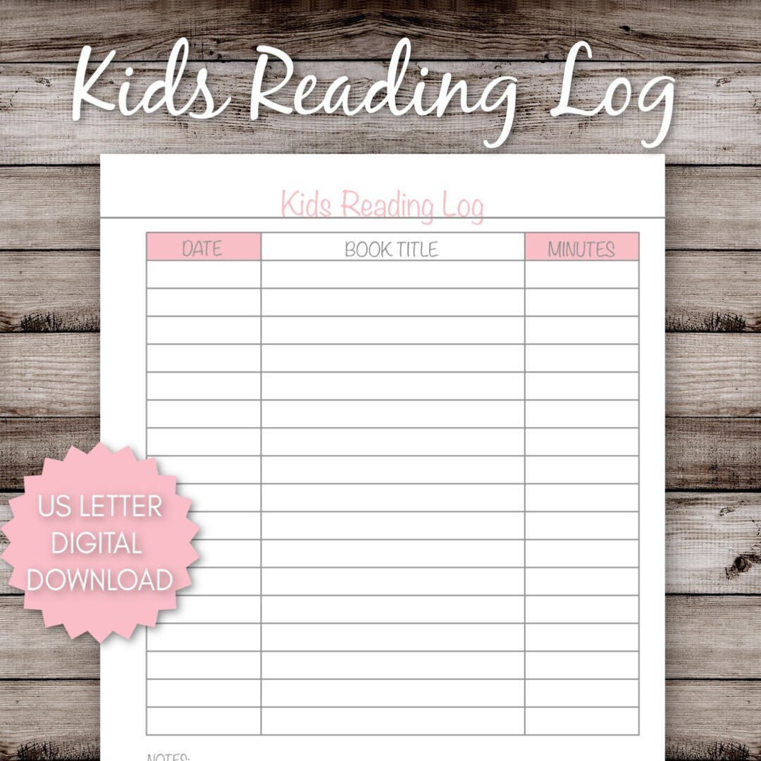 Kids Reading Log Printable - Etsy