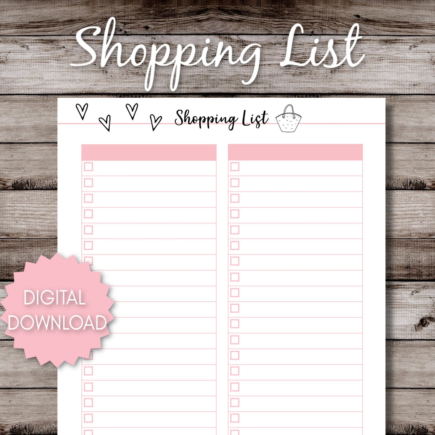 Shopping List Printable - Etsy