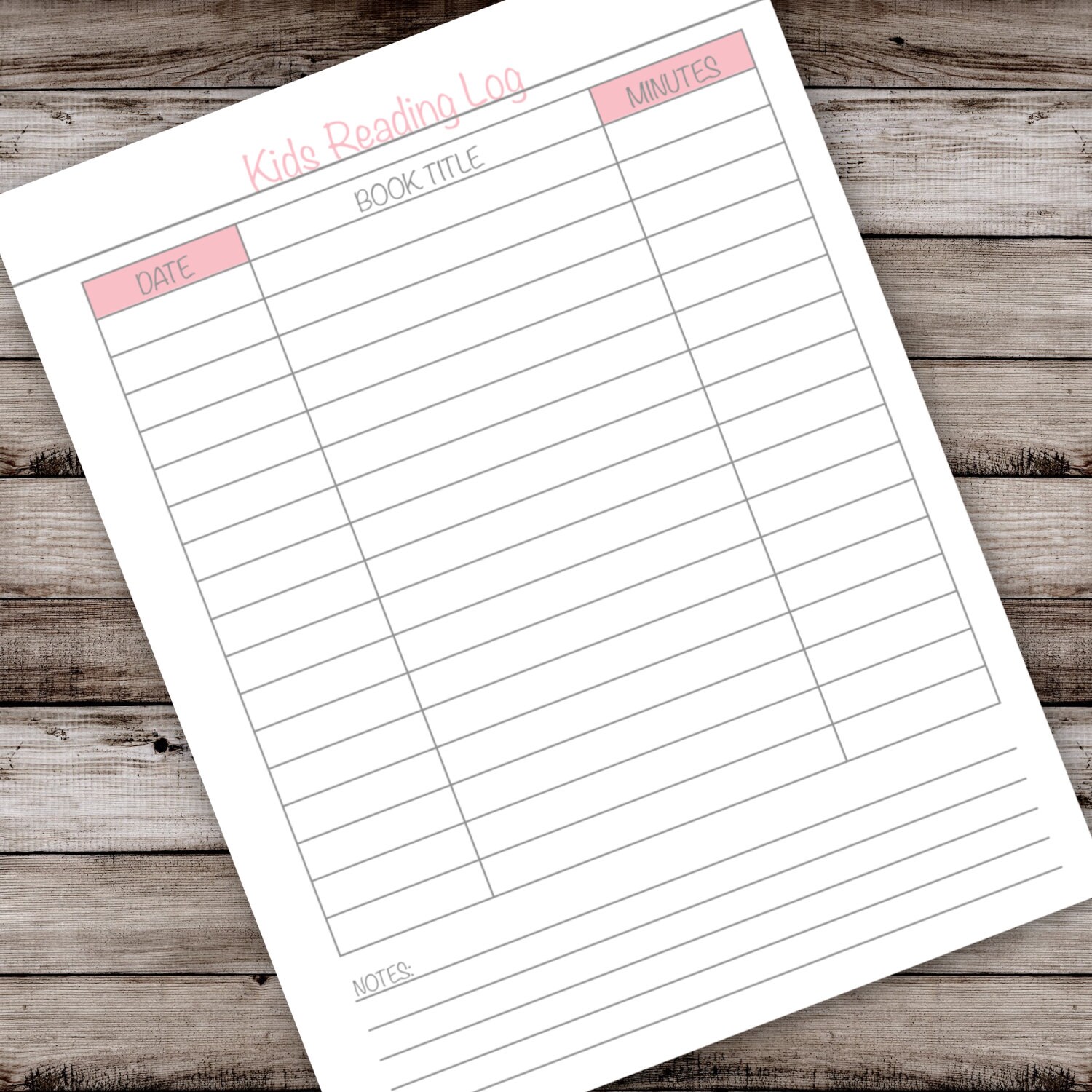 Kids Reading Log Printable - Etsy