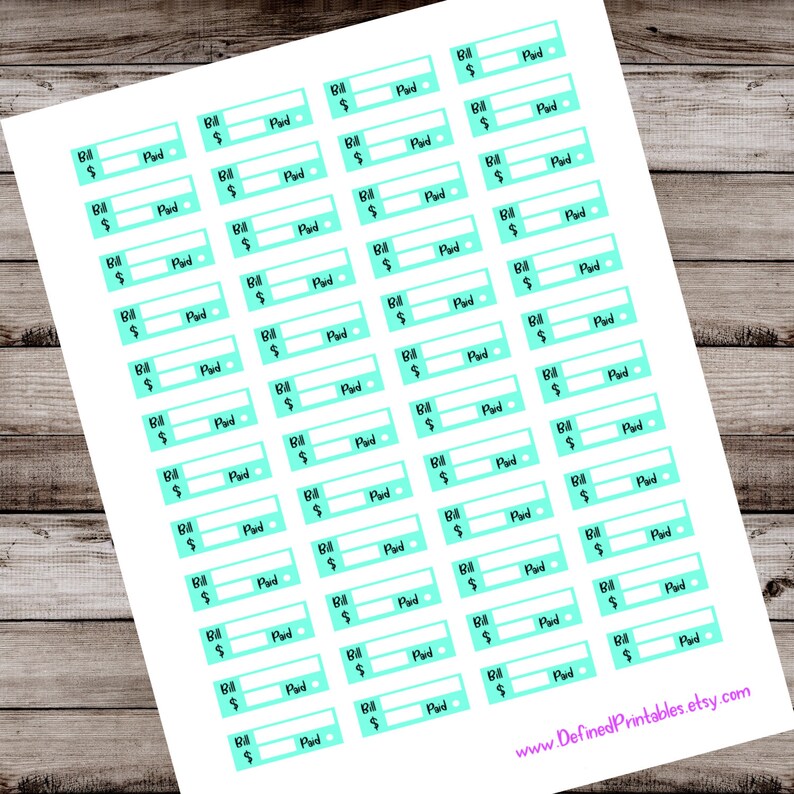 Bill Due Printable Stickers - Etsy