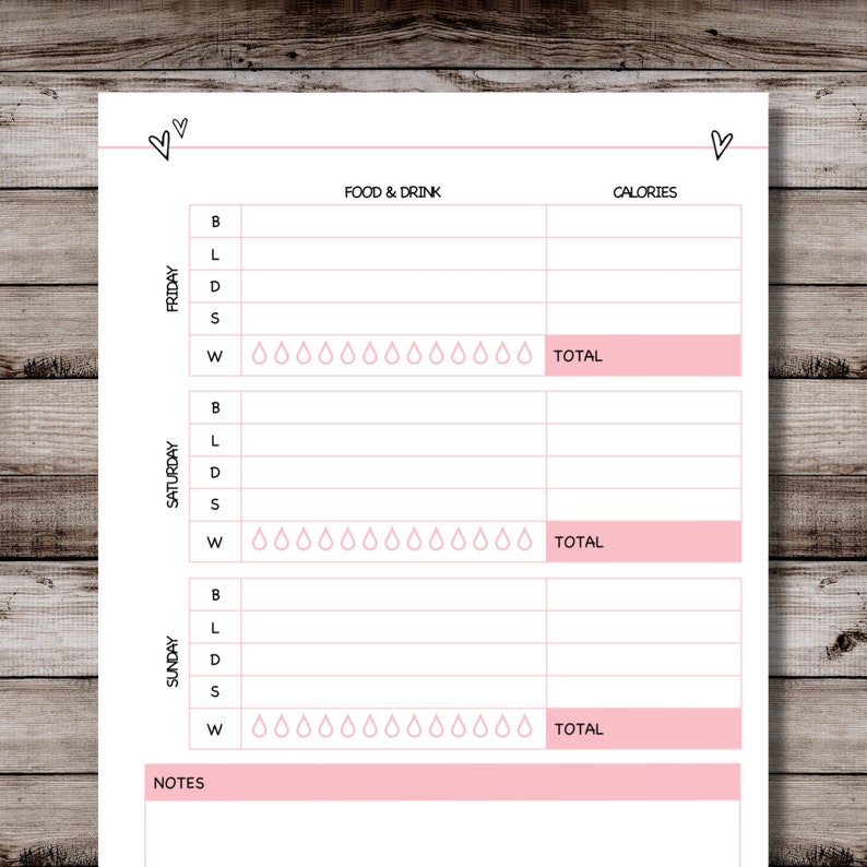 Food Log Printable - Etsy