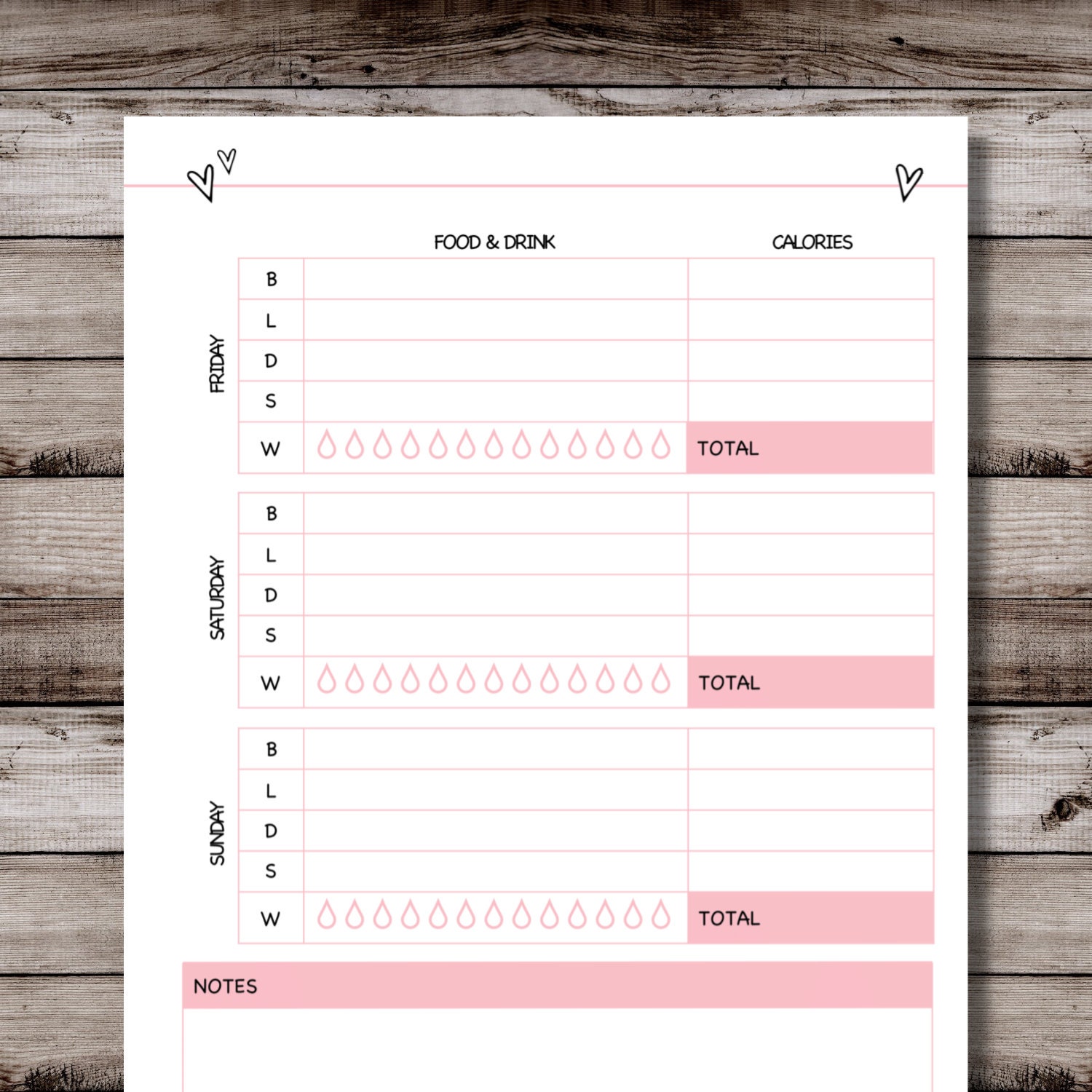 Food Log Printable - Etsy