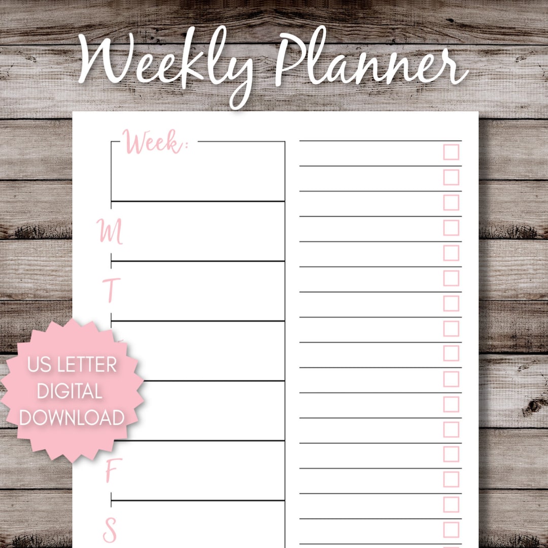 Pink Weekly Planner Printable - Etsy