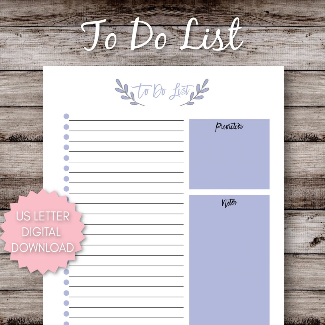 Purple to Do List Printable - Etsy