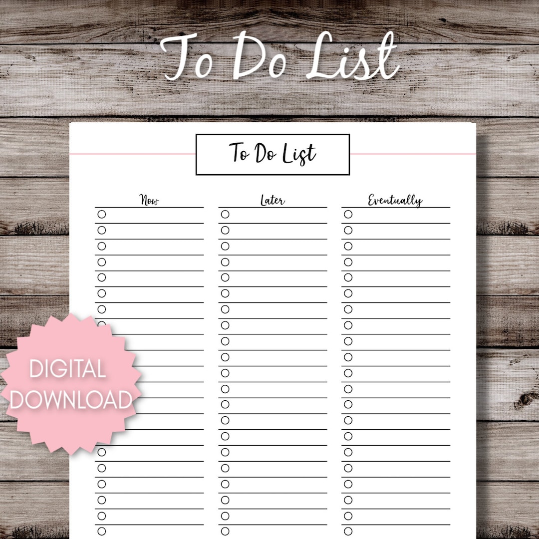 To Do List Printable - Etsy