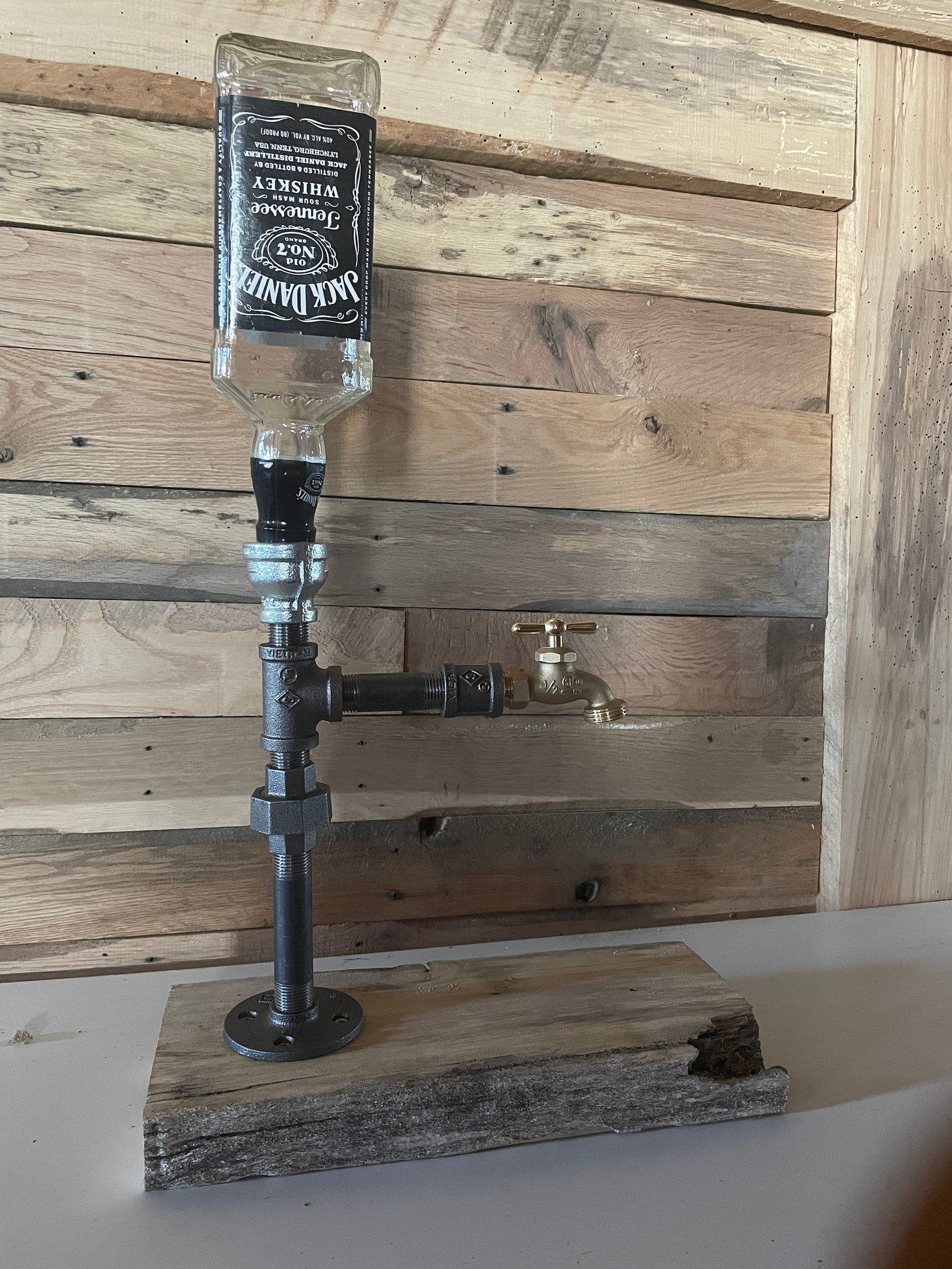 Industrial Pipe Liquor Dispenser With Union on Old Growth | Etsy Industrial Pipe Liquor Dispenser With Union on Old Growth | Etsy