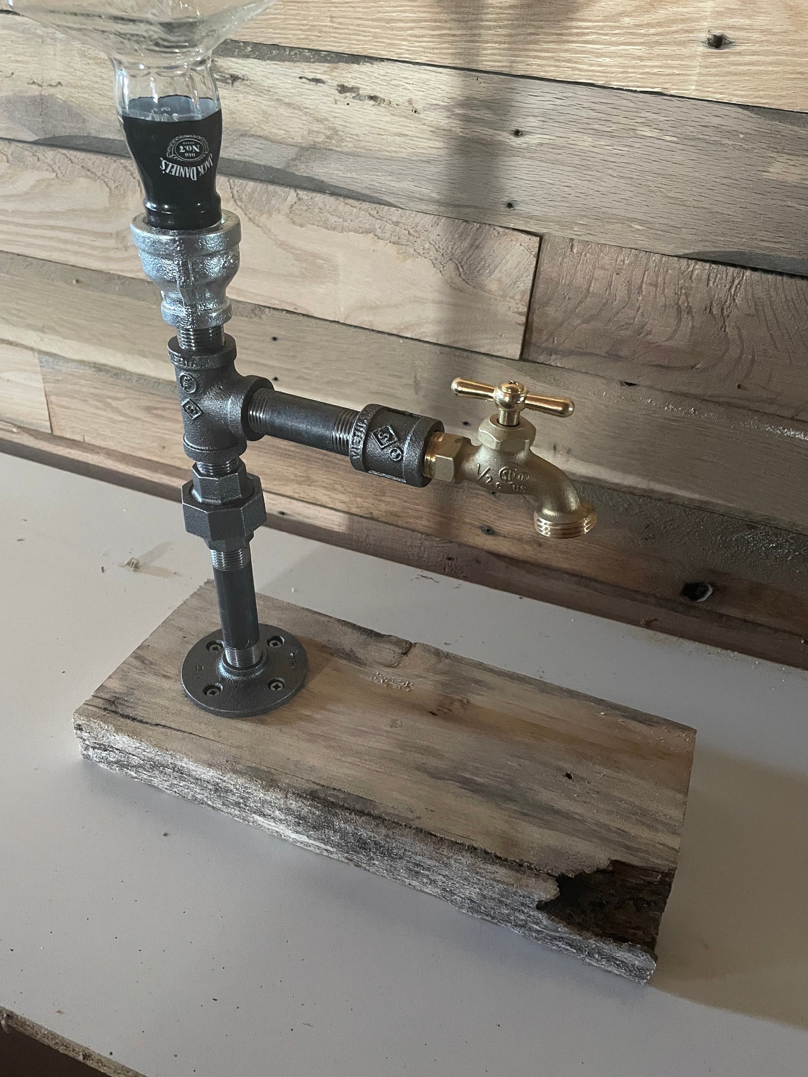 Industrial Pipe Liquor Dispenser With Union on Old Growth | Etsy Industrial Pipe Liquor Dispenser With Union on Old Growth | Etsy