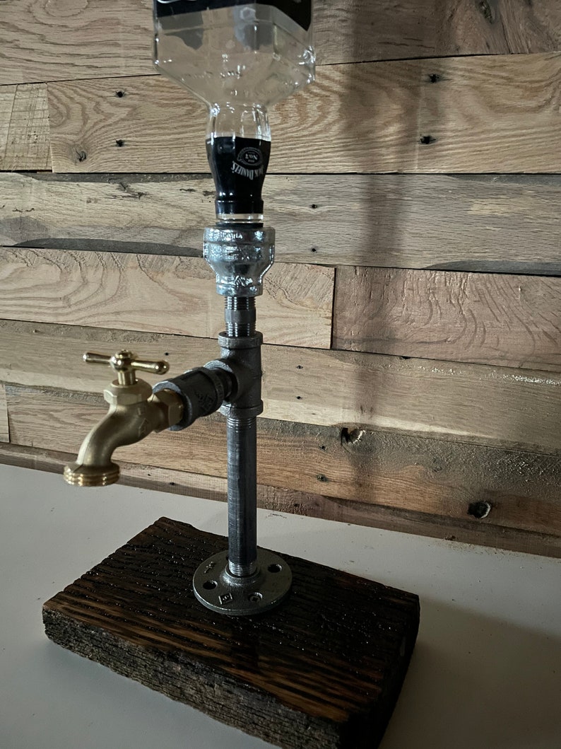 Rustic Oak Industrial Pipe Liquor Dispenser - Etsy
