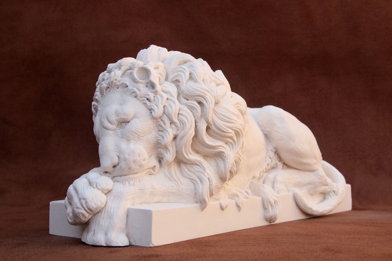 Hecho a mano yeso yeso escultura de Canova Sleeping Lion 21cm | Etsy