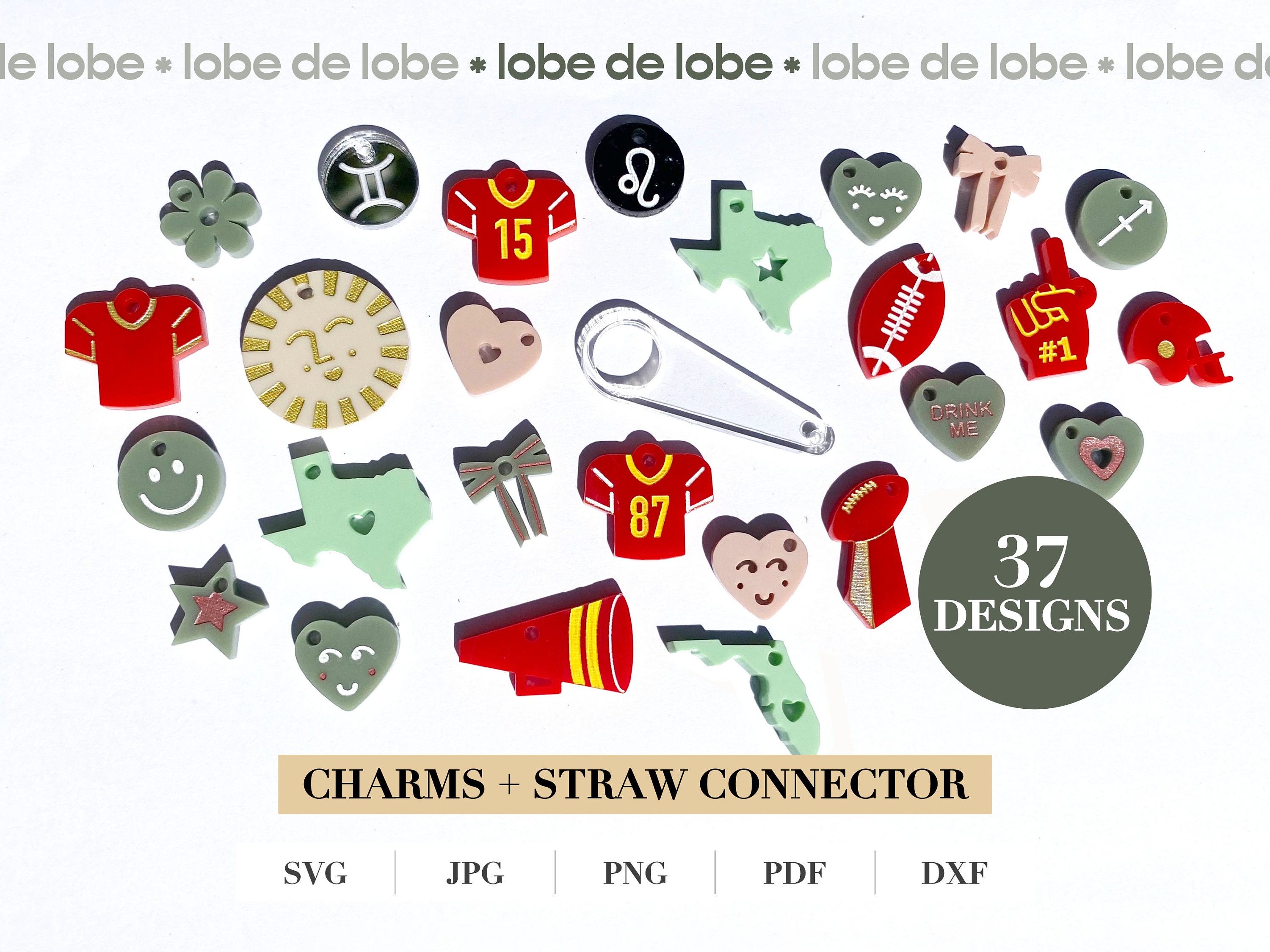 Modern Charms Svg Gift, Stanley Cup Accessory, Laser Engraved Charms ...