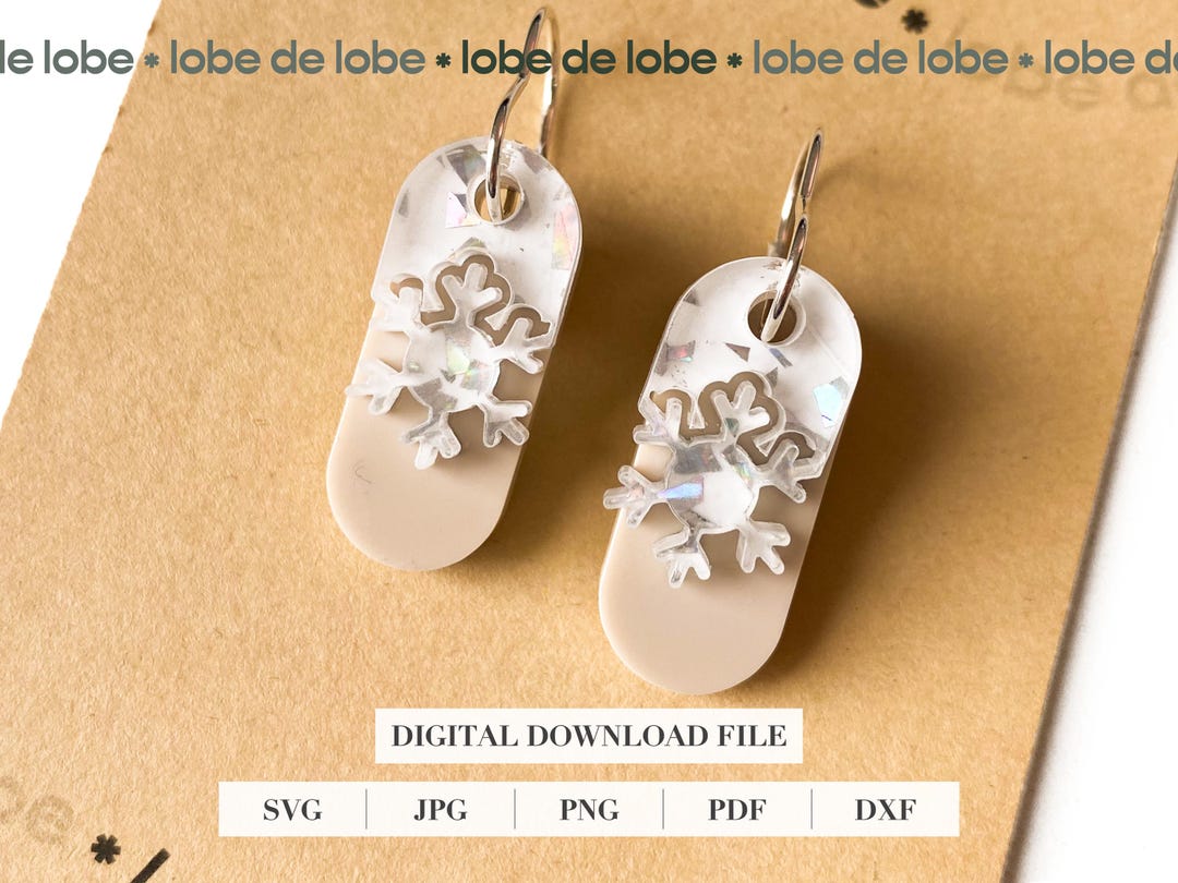 Snowflake Earring Svg, Laser Cut Files, Snowflake Svg, Winter Earrings ...