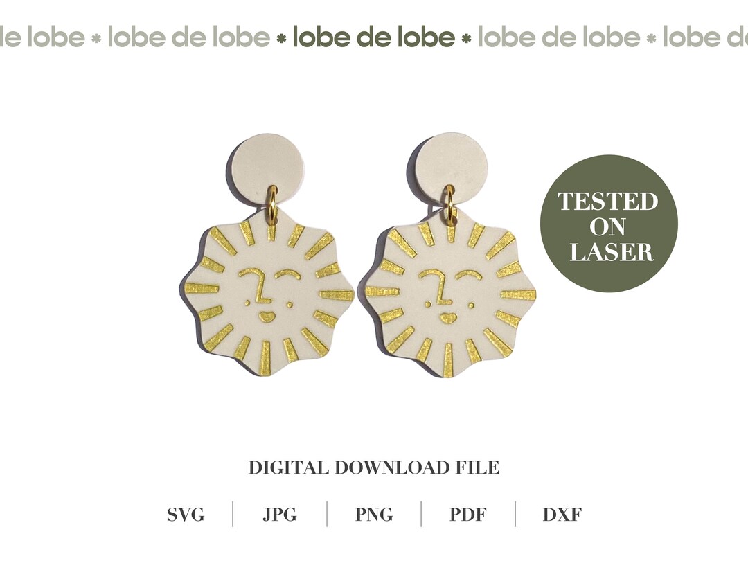 Smiley Sun Earrings SVG: Laser Cut File (digital Download) - Etsy
